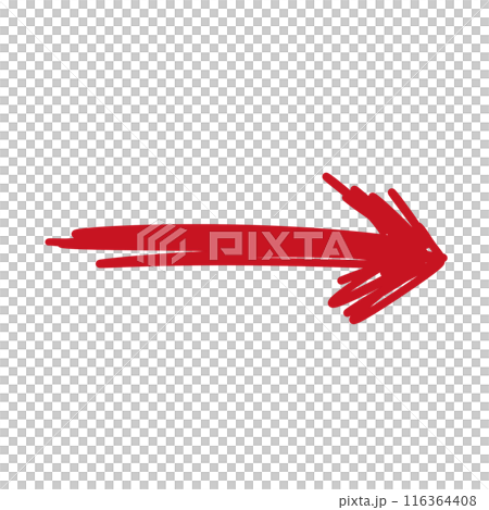 Red Marker Arrow illustration Hand Drawn Arrow...のイラスト素材 [116364408 ...