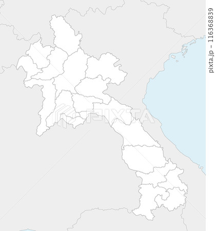 Vector regional blank map of Laos with...のイラスト素材 [116368839] - PIXTA