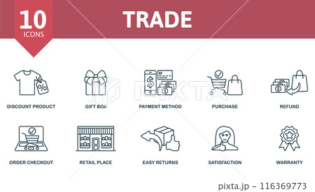 Trade outline icons set. Creative icons:...のイラスト素材 [116369773] - PIXTA