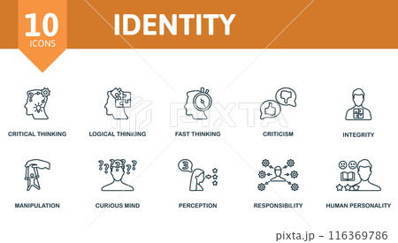 Identity outline icons set. Creative icons:...のイラスト素材 [116369786] - PIXTA