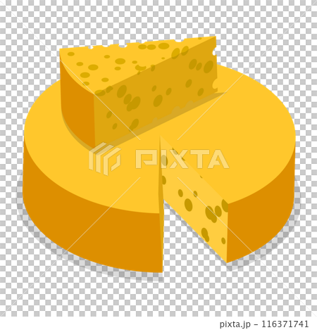 3D Isometric Flat Set of Cheese Set. Item 4のイラスト素材 [116371741] - PIXTA