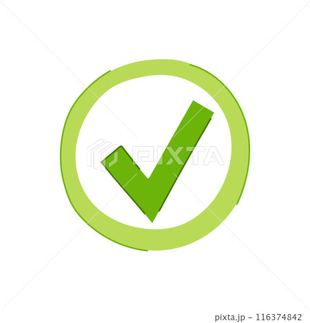 right check mark cartoon vector illustrationのイラスト素材 [116374842] - PIXTA