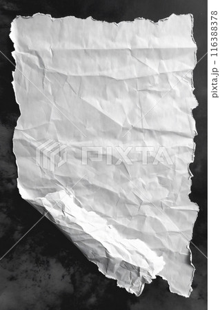 Crumpled white paper with curling corner on...のイラスト素材 [116388378] - PIXTA