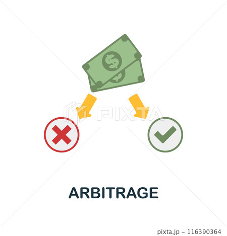 Arbitrage flat icon. Colored sign from stock...のイラスト素材 [116390364] - PIXTA