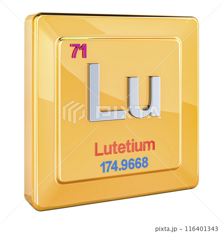 Lutetium Lu, chemical element sign with number...のイラスト素材 [116401343 ...