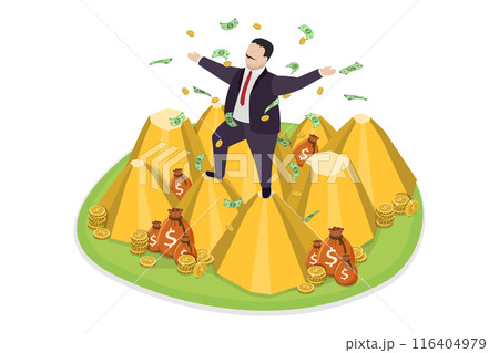 3D Isometric Flat Illustration of Rich Man,...のイラスト素材 [116404979] - PIXTA