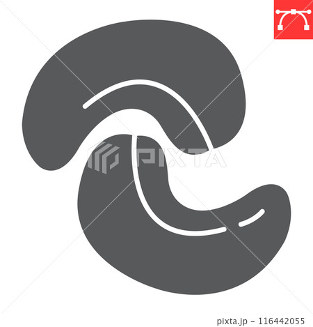 Cashew nut glyph icon, nuts and organic, cashew...のイラスト素材 [116442055 ...