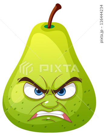 Angry Pear Cartoon Illustrationのイラスト素材 [116444234] - PIXTA