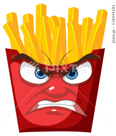 Angry French Fries Cartoonのイラスト素材 [116444281] - PIXTA