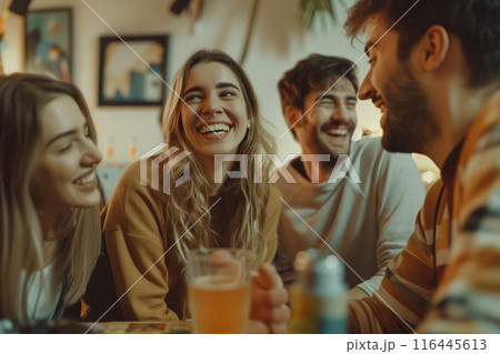 Group of Friends Laughing Together at a Joke in...のイラスト素材 [116445613 ...
