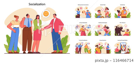 Socialization set. Communication skill...のイラスト素材 [116466714] - PIXTA
