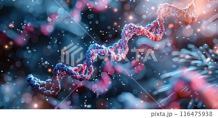 Human DNA structure double helix. Created with...のイラスト素材 [116475938 ...