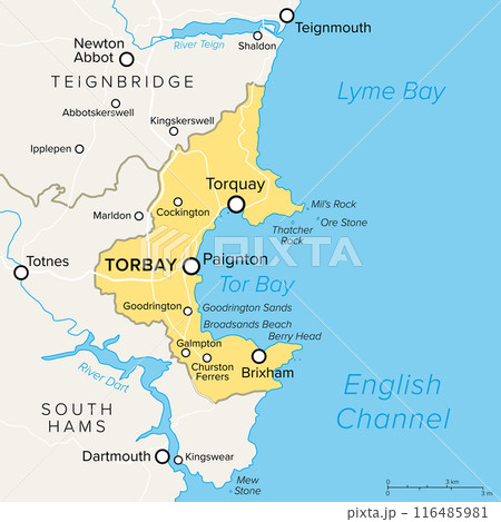 English Riviera in Torbay, England, political...のイラスト素材 [116485981] - PIXTA