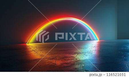 blank studio with rainbow light. Modern backgroundのイラスト素材 [116521031 ...