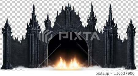Dark hell gate in fire. isolated transparent...のイラスト素材 [116537900] - PIXTA