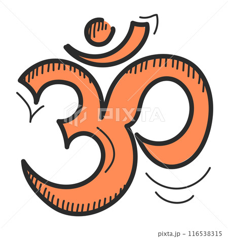 Aum sign in doodle styleのイラスト素材 [116538315] - PIXTA