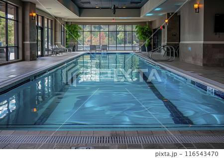 swimming pool front view of luxury resort. Ai...のイラスト素材 [116543470] - PIXTA