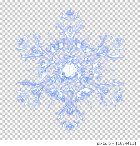 Blue glowing transparent snowflake, isolated....のイラスト素材 [116544111] - PIXTA
