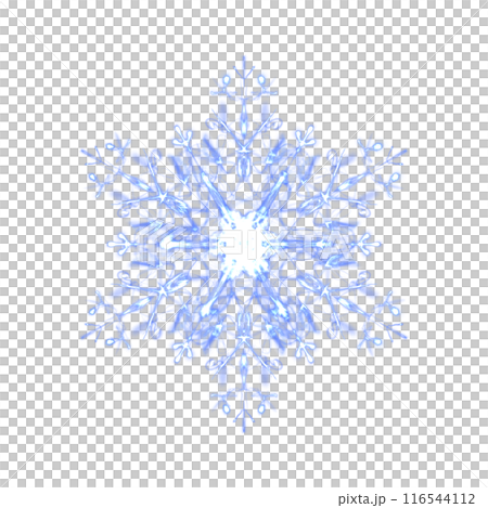Blue glowing transparent snowflake, isolated....のイラスト素材 [116544112] - PIXTA