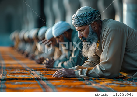 Islamic and Muslim people in a daily lifeのイラスト素材 [116559049] - PIXTA