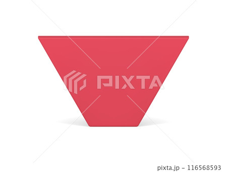 Red inverted trapezoid 3d geometric vertical...のイラスト素材 [116568593] - PIXTA