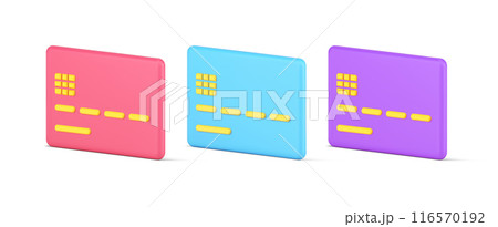 Isometric plastic credit debit card set e...のイラスト素材 [116570192] - PIXTA
