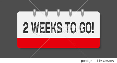 Countdown weekly calendar icon - two weeks leftのイラスト素材 [116586869] - PIXTA