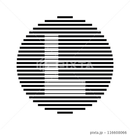Letter L Logo Round Geometric Horizontal Stripe...のイラスト素材 [116608066 ...