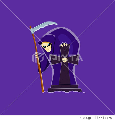 Cartoon Halloween scary death character near...のイラスト素材 [116614470] - PIXTA