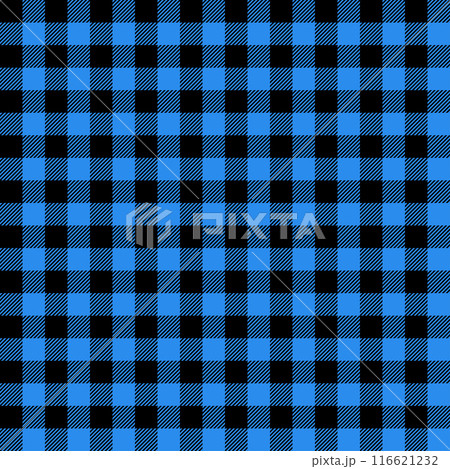 Blue and black checkered pattern, seamless...のイラスト素材 [116621232] - PIXTA
