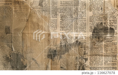 Vintage news background. Textured newsprint...のイラスト素材 [116627078] - PIXTA