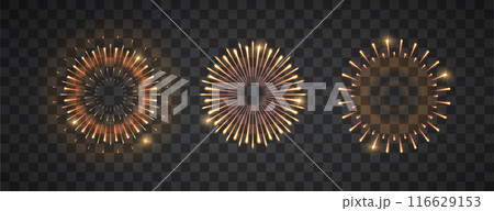 Exploding festival fireworks set, Isolated on...のイラスト素材 [116629153] - PIXTA