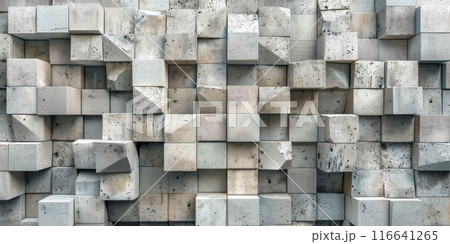 Abstract Concrete Block Wall Pattern In Grey Huesのイラスト素材 [116641265 ...