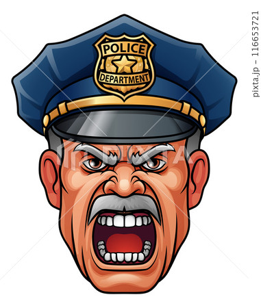 Policeman Angry Police Man Cartoon Character Copのイラスト素材 [116653721] - PIXTA