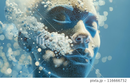 Abstract Face Disintegrating in a Burst of...のイラスト素材 [116666732] - PIXTA