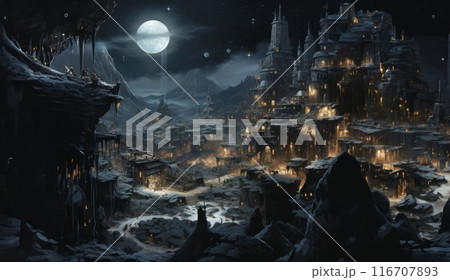 In the vast expanse of space, mysterious alien...のイラスト素材 [116707893 ...