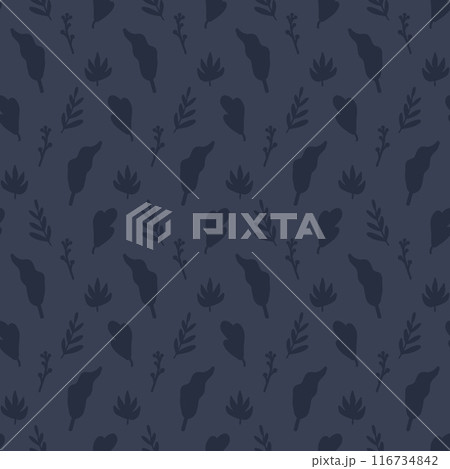 Night leaf fall seamless pattern. Leaves dark...のイラスト素材 [116734842] - PIXTA