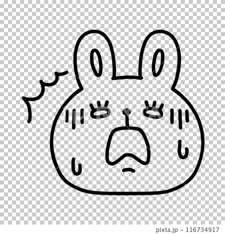 Shocked rabbit, line drawing - Stock Illustration [116734917] - PIXTA