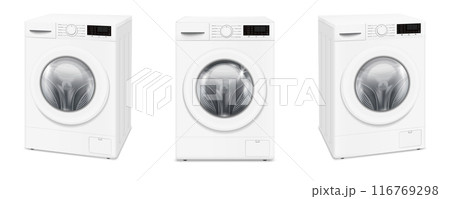 Washing machine mock up isolated on white...のイラスト素材 [116769298] - PIXTA