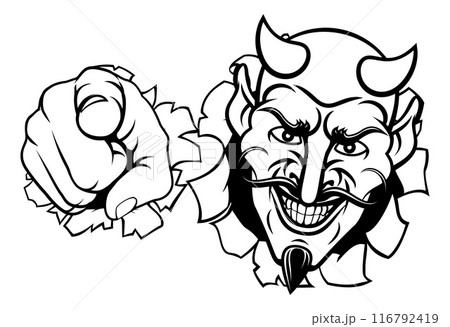 Devil Satan Mascot Cartoon Character Pointingのイラスト素材 [116792419] - PIXTA