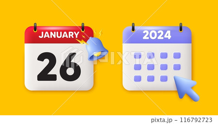 26th day of the month icon. Calendar date 3d...のイラスト素材 [116792723] - PIXTA