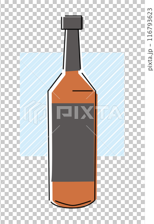 Simple line drawing of a liquor bottle - Stock Illustration [116793623 ...