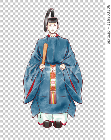 Sokutai: Formal attire for men during the Heian... - Stock Illustration ...