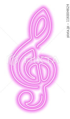 Pink neon treble clefのイラスト素材 [116804624] - PIXTA