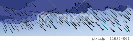 Vector drawing. Heavy rain with hailのイラスト素材 [116824061] - PIXTA