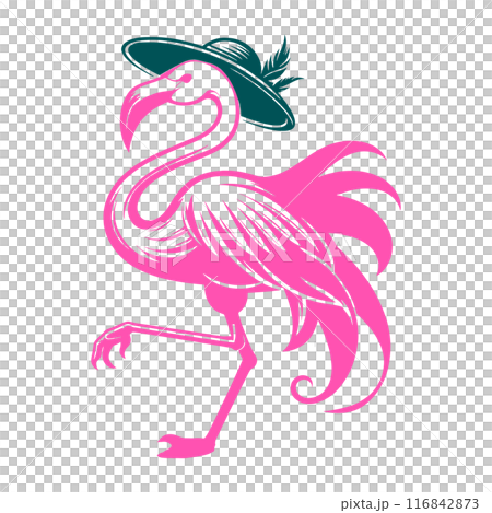 Dancing flamingo with a hat vector art-插圖素材 [116842873] - PIXTA圖庫