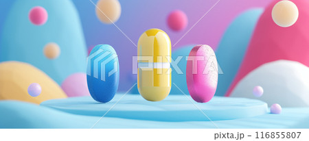 Pills minimal design backgroundのイラスト素材 [116855807] - PIXTA