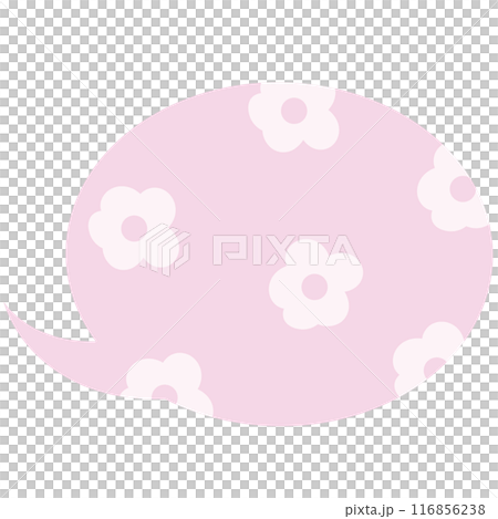 Pastel text bubbles with light pink flower...のイラスト素材 [116856238] - PIXTA