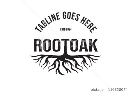 Tree Roots Silhouette Vintage Nature Inspired...のイラスト素材 [116858074] - PIXTA