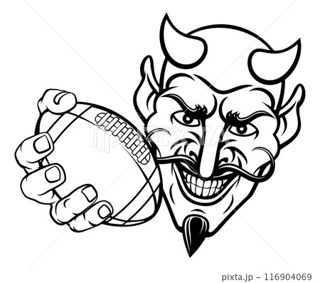 Devil American Football Sports Mascot Cartoonのイラスト素材 [116904069] - PIXTA